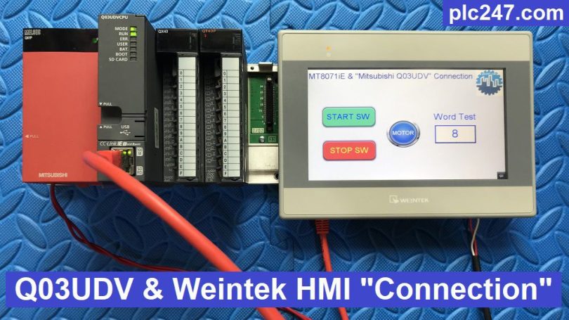 HMI Weintek & Mitsubishi Q03UDV "Connection" Tutorial - plc247.com