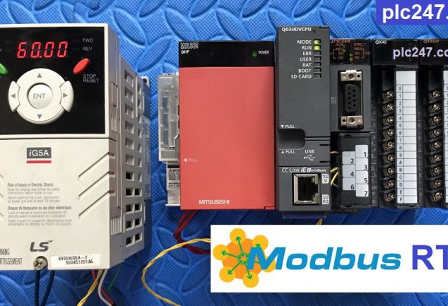 MicroLogix 1400 "Modbus RTU" Mitsubishi FR E720 Tutorial - plc247.com