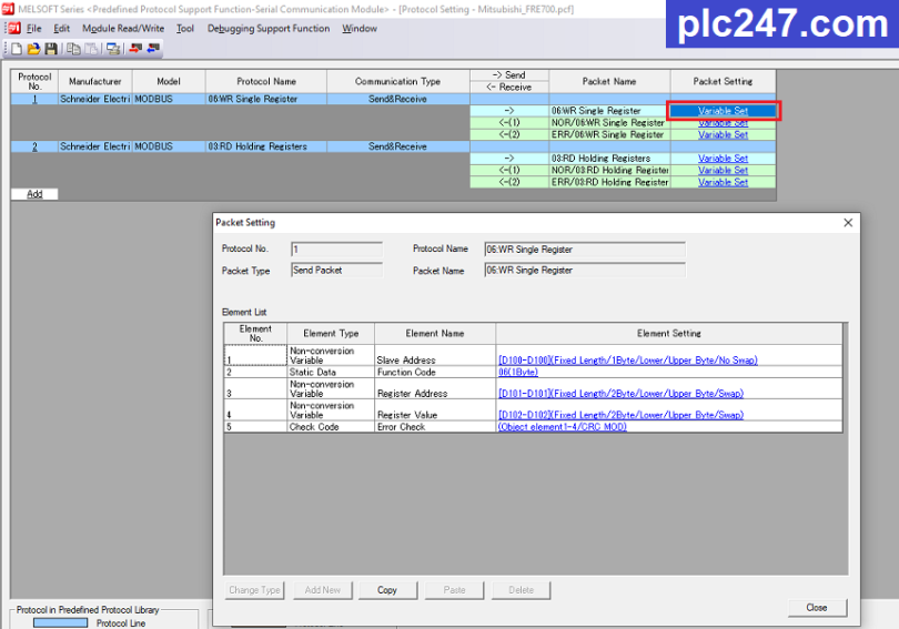 Mitsubishi QJ71C24N "Modbus RTU" FR-E720 VFD Tutorial - plc247.com