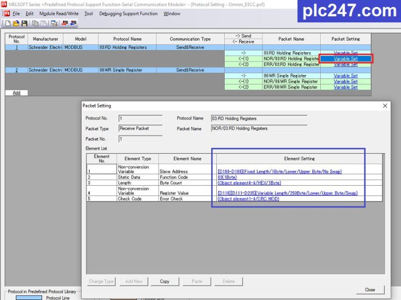 Mitsubishi QJ71C24N "Modbus RTU" Omron E5CC Tutorial - plc247.com