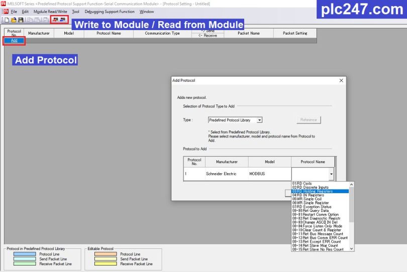 Mitsubishi QJ71C24N "Modbus RTU" Schneider ATV312 Tutorial - plc247.com