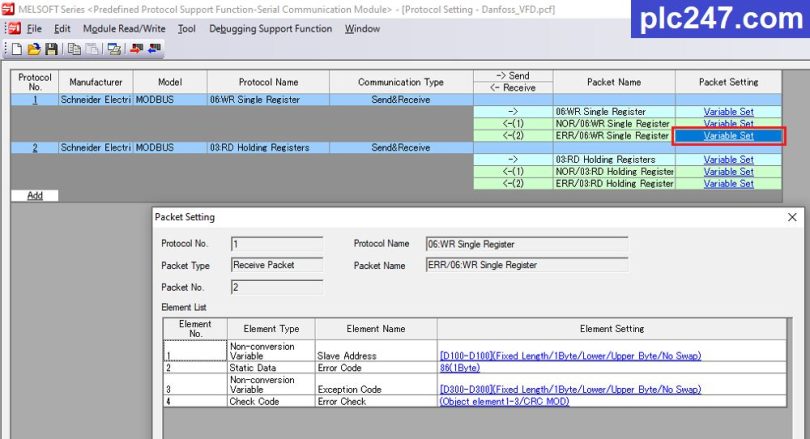 Mitsubishi QJ71C24N "Modbus RTU" Danfoss FC302 Tutorial - plc247.com