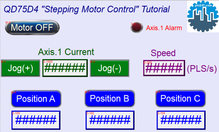 Mitsubishi QD75D4 "Step Motor" Control Tutorial - plc247.com