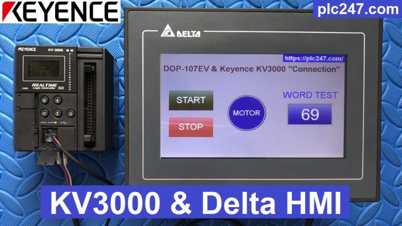 Keyence KV3000 & Delta HMI "RS232 Connection" Tutorial - plc247.com
