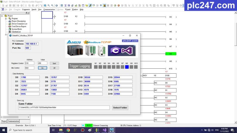 PLC Delta & Visual Studio C# "Data Logging" - plc247.com