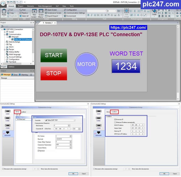 Delta HMI & PLC Delta DVP12SE "Ethernet Communication" Tutorial ...