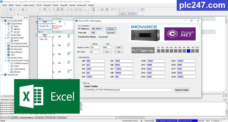 PLC Inovance & Visual Studio C# "Data Logging" - plc247.com