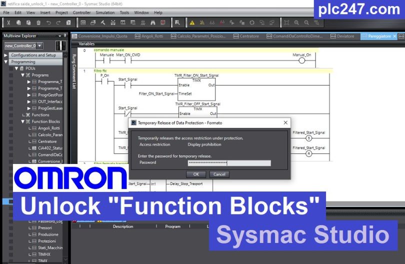 [Unlock Pasword] Sysmac Studio "Function Block & POU Program"OMRON - plc247.com