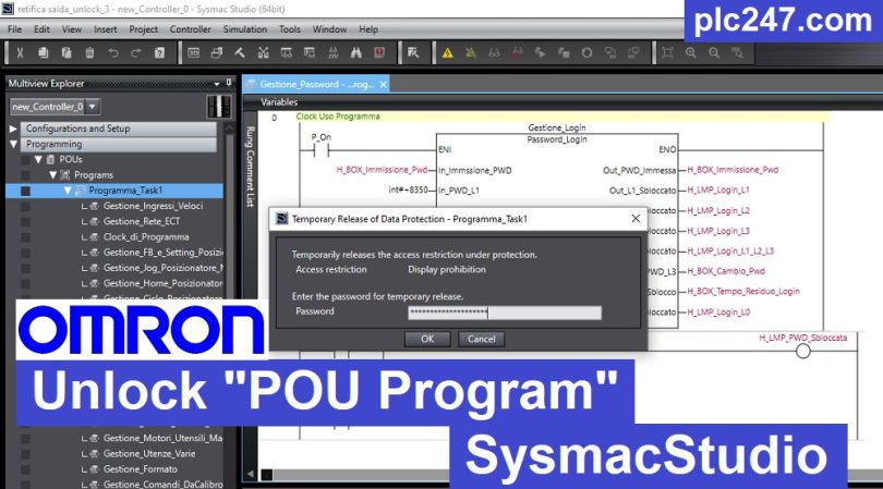 [Unlock Pasword] Sysmac Studio "Function Block & POU Program"OMRON - plc247.com