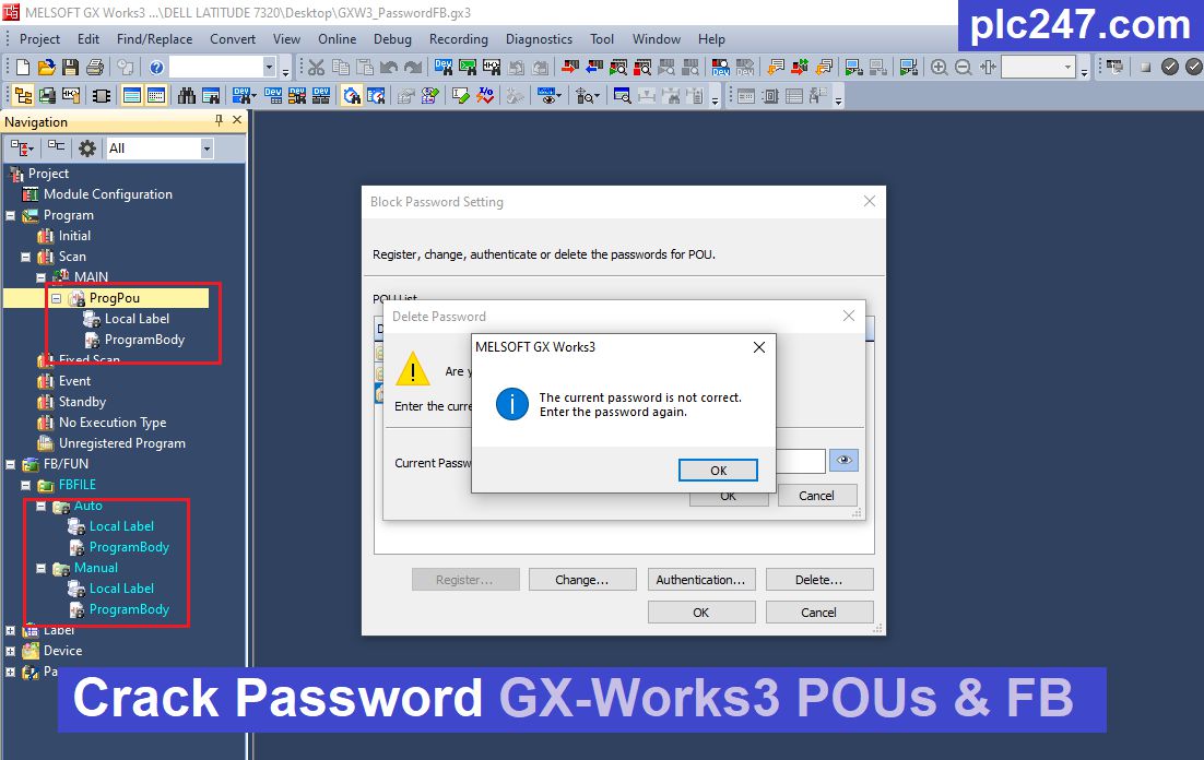 [Unlock ] GX-Works3 "Function Block & POU Program" Password - plc247.com